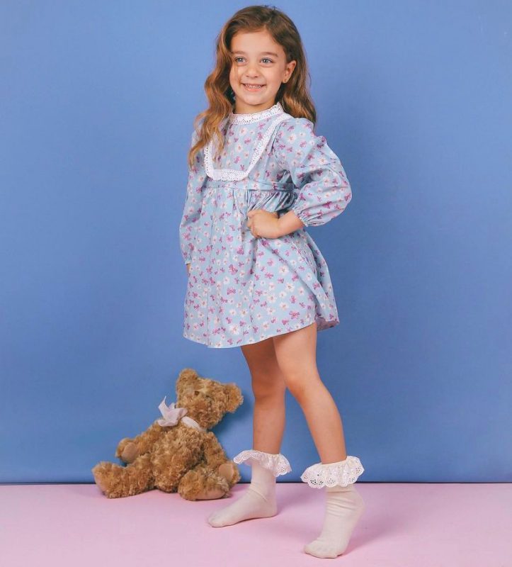Powder blue floral dress | THE MADLEN STORE